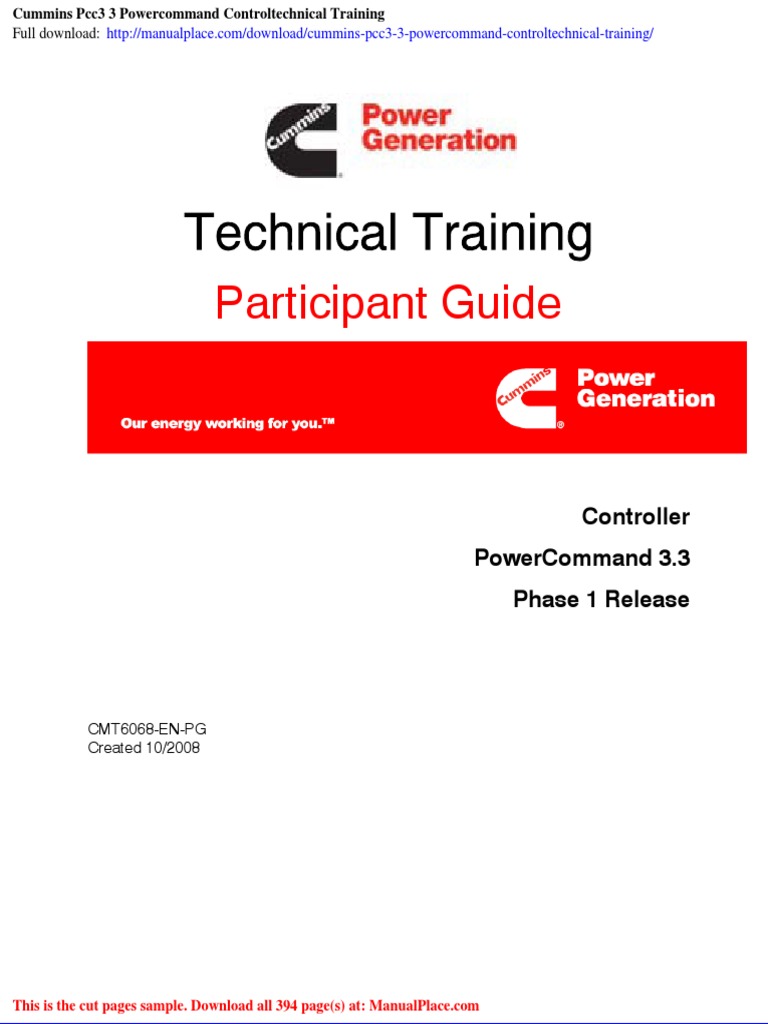 Cummins Pcc3 3 Powercommand Controltechnical Training | PDF | Cummins ...