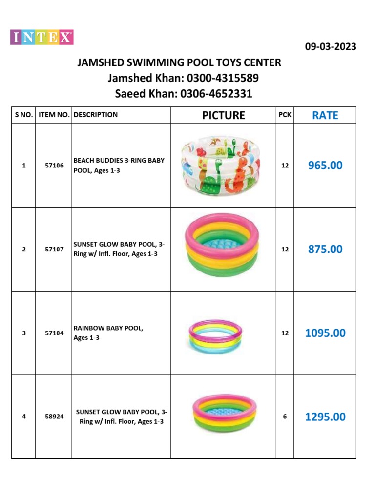 Intex 2023 Swimming Pool (1) Gull G-1 | PDF