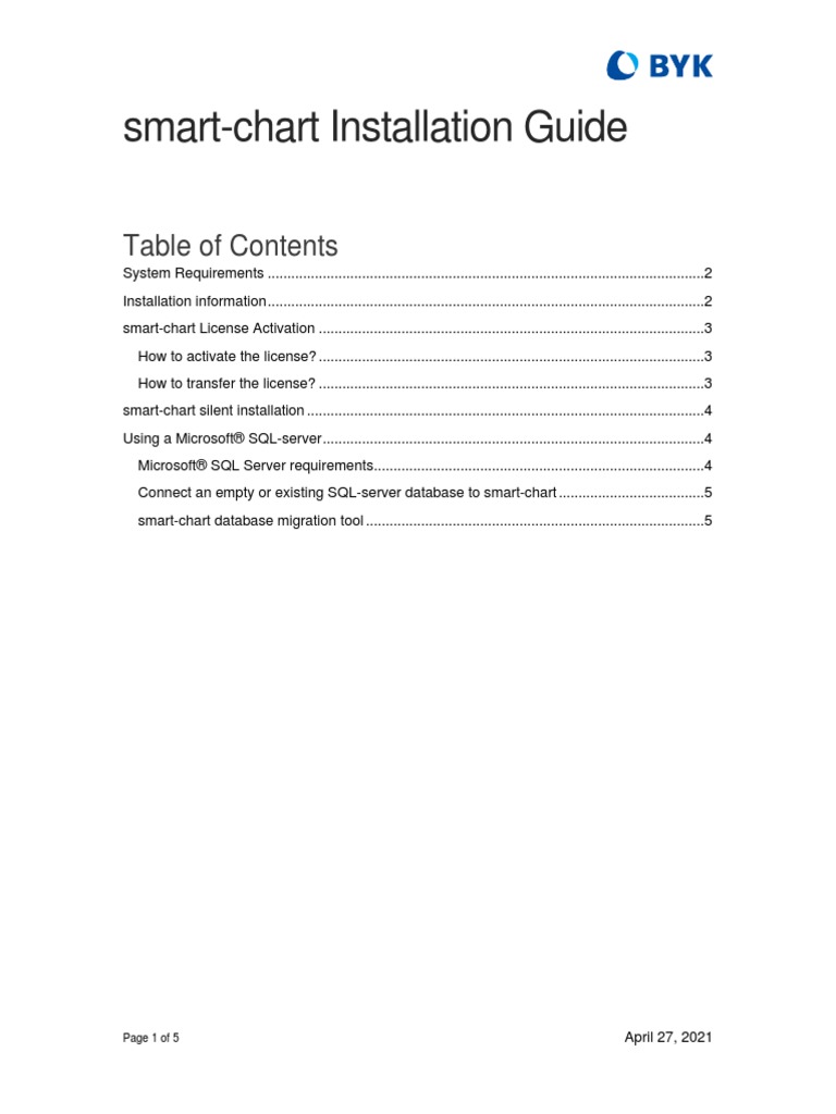 Smart-Chart Installation Guide | PDF | Microsoft Sql Server | Installation (Computer Programs)