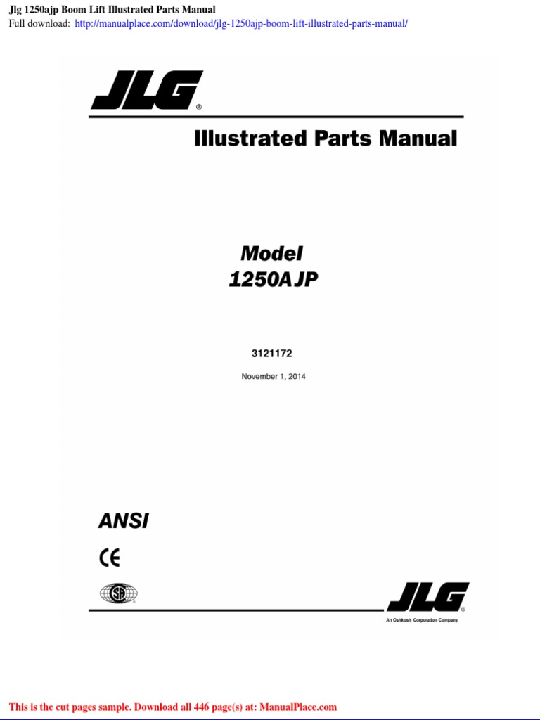 JLG 1250ajp Boom Lift Illustrated Parts Manual | PDF