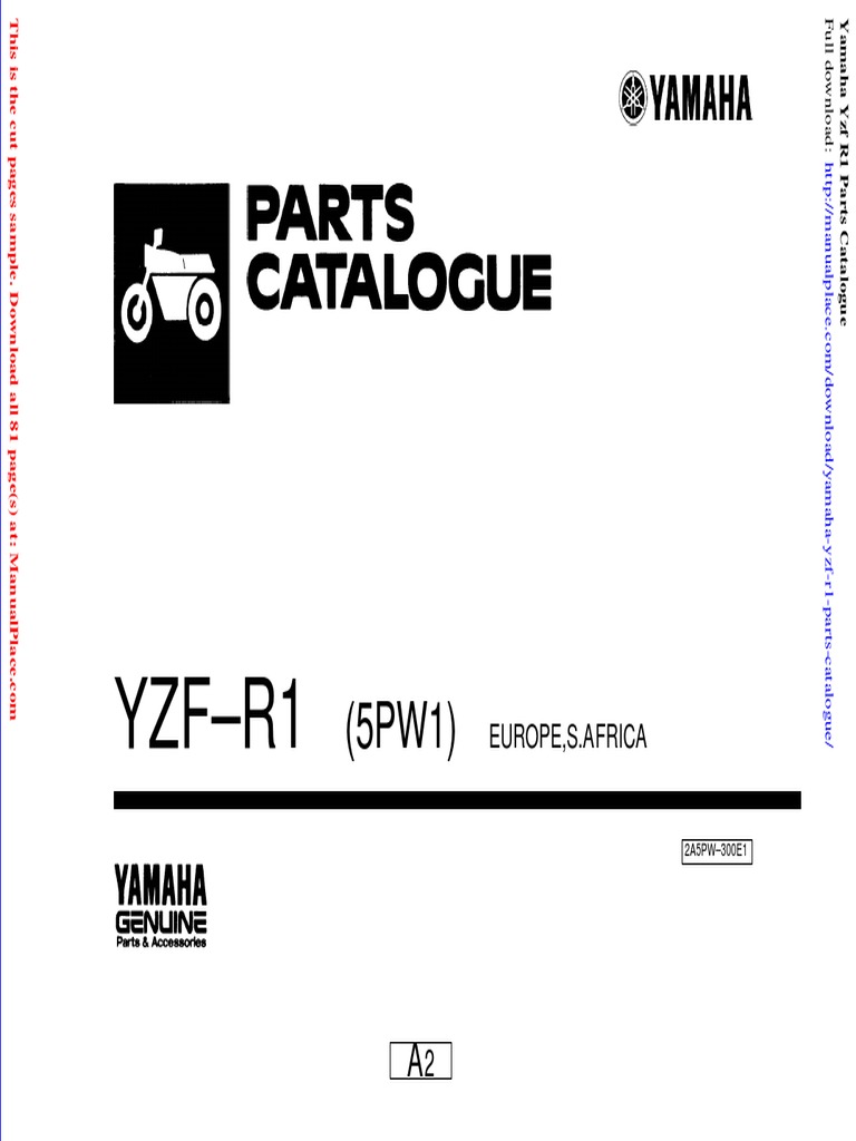 Yamaha Yzf r1 Parts Catalogue | PDF | Piston | Mechanical Engineering