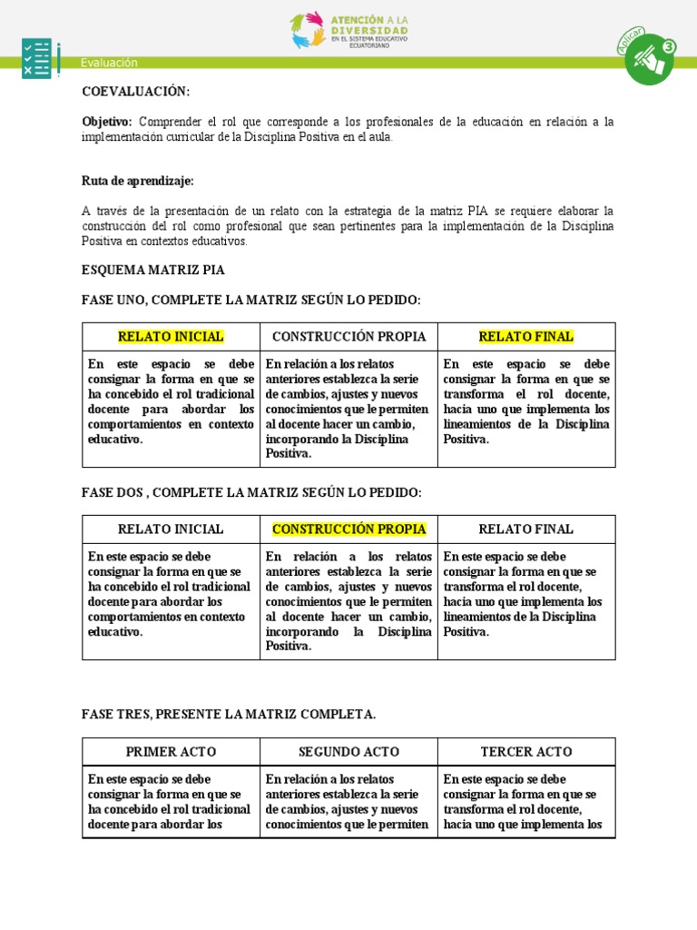 u5 Esquema Matriz Pia | PDF