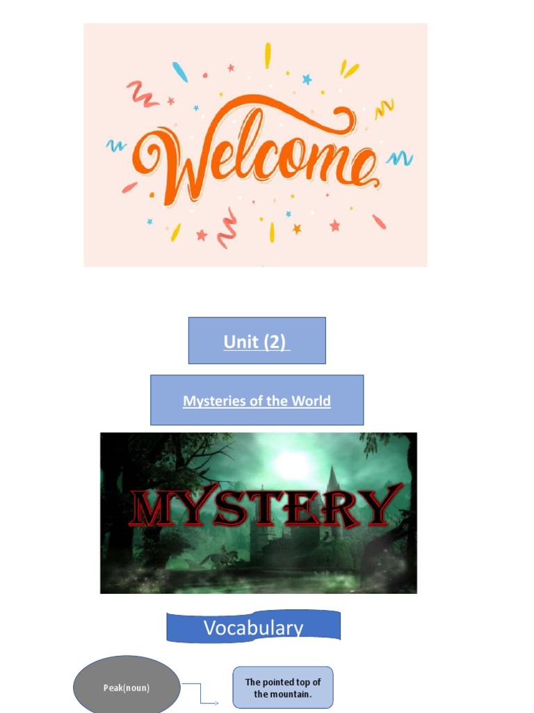 Vocabulary for Mysteries of the World | PDF | Noun | Verb