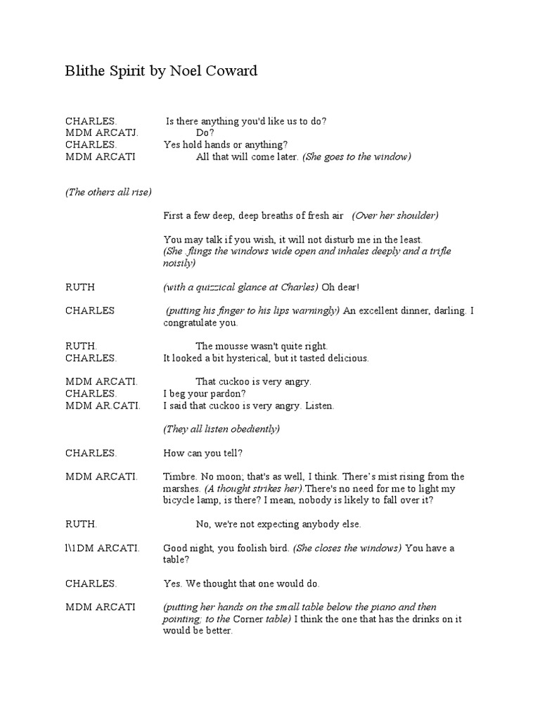 Blithe Spirit (Noel Coward) | PDF