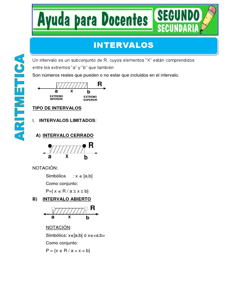 Intervalos para Segundo de Secundaria | PDF | Intervalo (Matemáticas ...