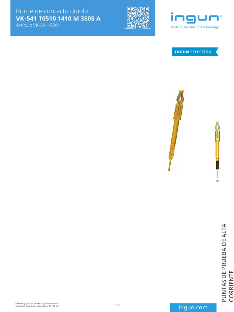 INGUN VK-541 T0510 1410 M 3S05 A VK-541-0001 ES Datasheet | PDF