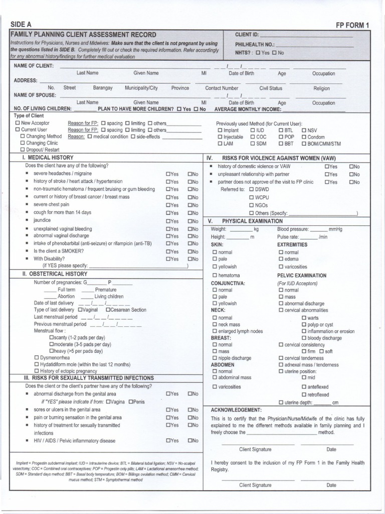 FP Form 1 | PDF