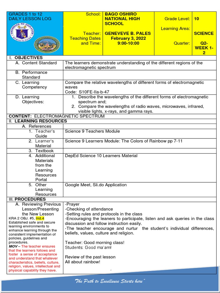 LP - Science Demo Teaching - Bago Oshiro NHS | PDF | Electromagnetic ...