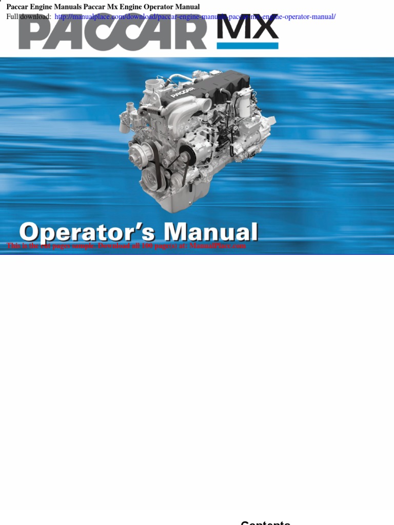 Paccar Engine Manuals Paccar Mx Engine Operator Manual | PDF | Vehicles ...