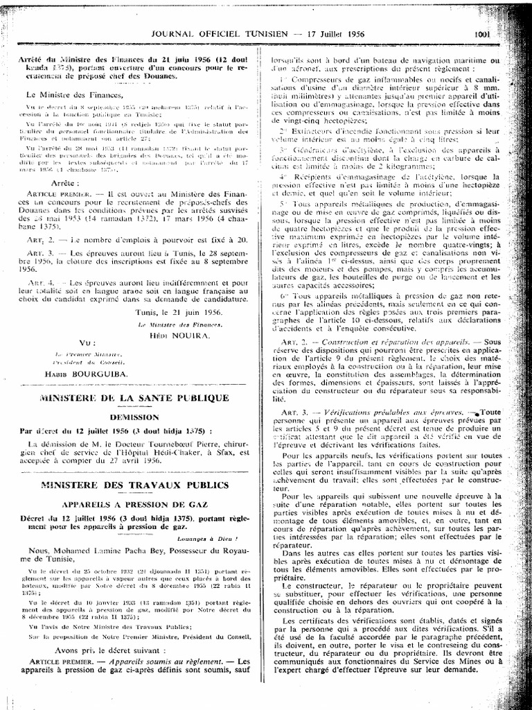 Décret Du 12-07-1956 Gaz | PDF