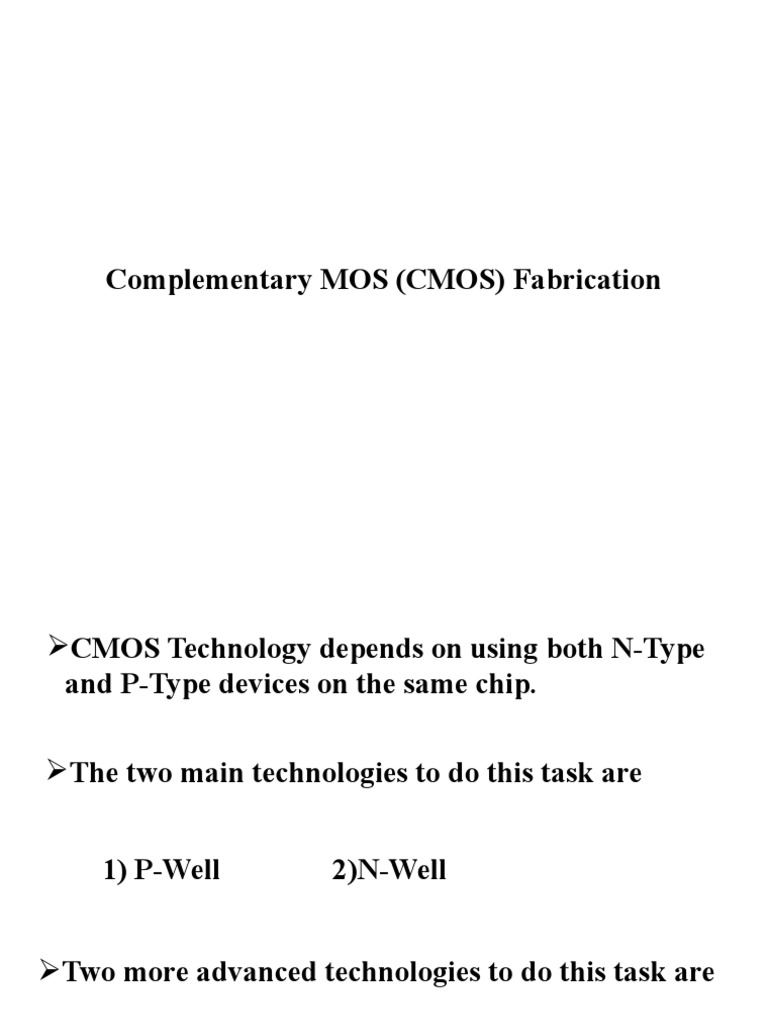 5 CMOS P-Well & N-Well Process | PDF