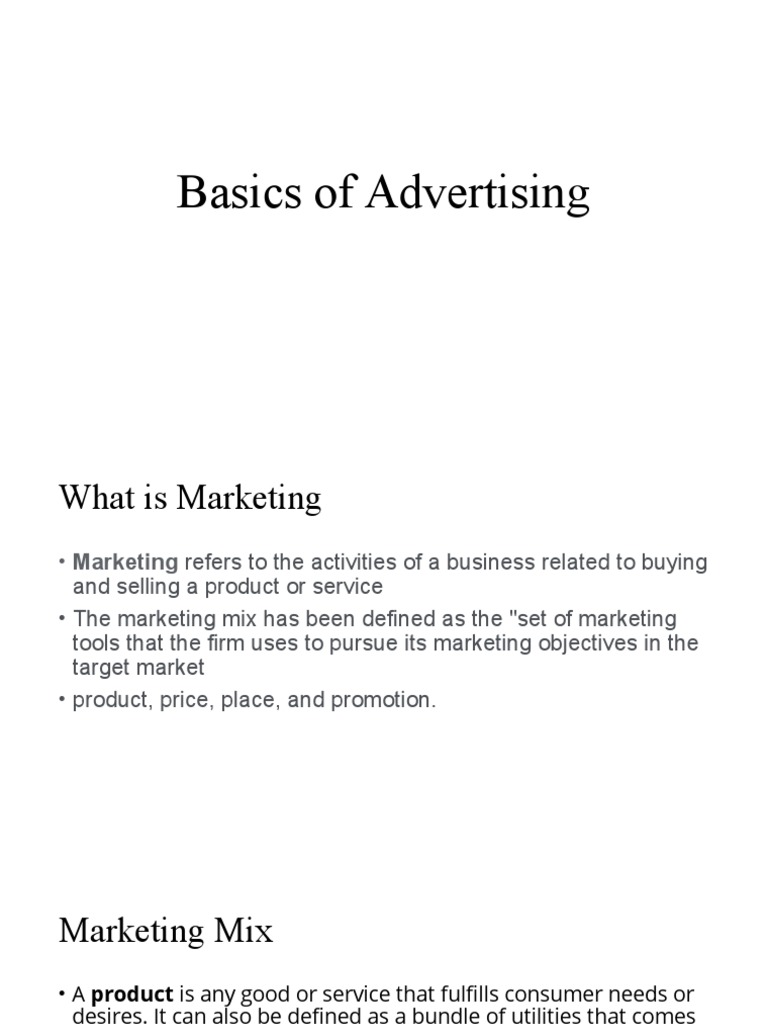 Basics of Advertising | PDF