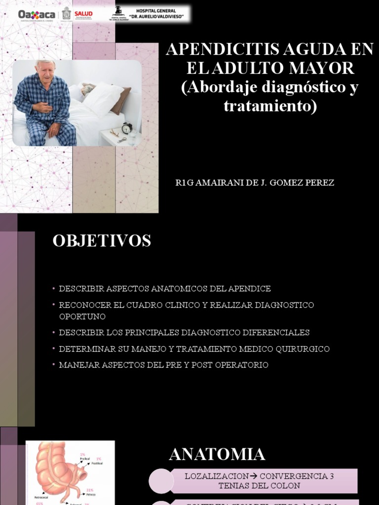 APENDICITIS AGUDA EN EL ADULTO MAYOR (Abordaje | PDF