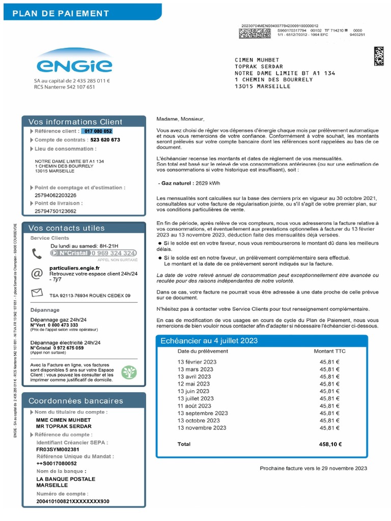 Echéancier-ENGIE-1 | PDF