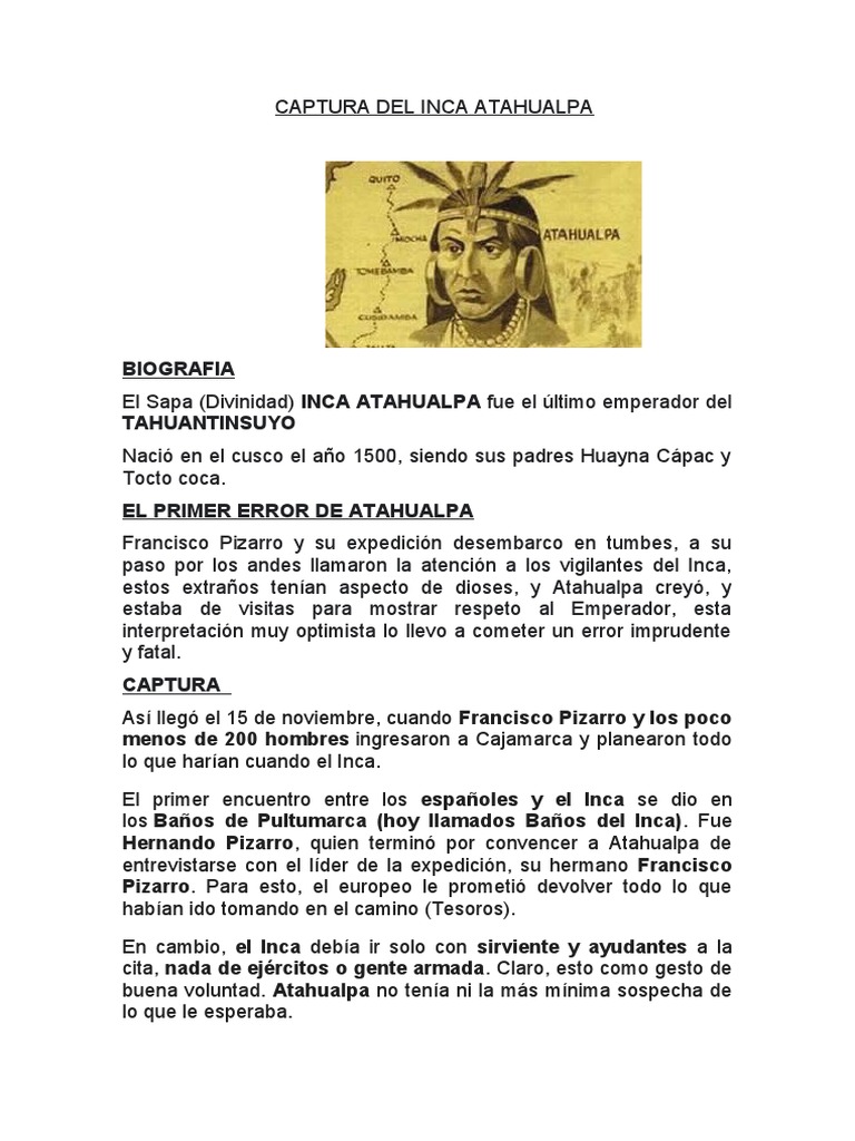 Captura Del Inca Atahualpa | PDF
