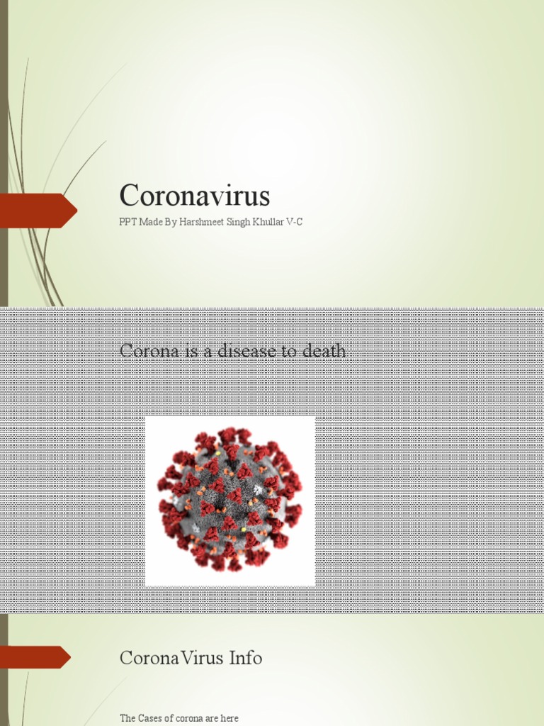 CoronaVirus PPT | PDF