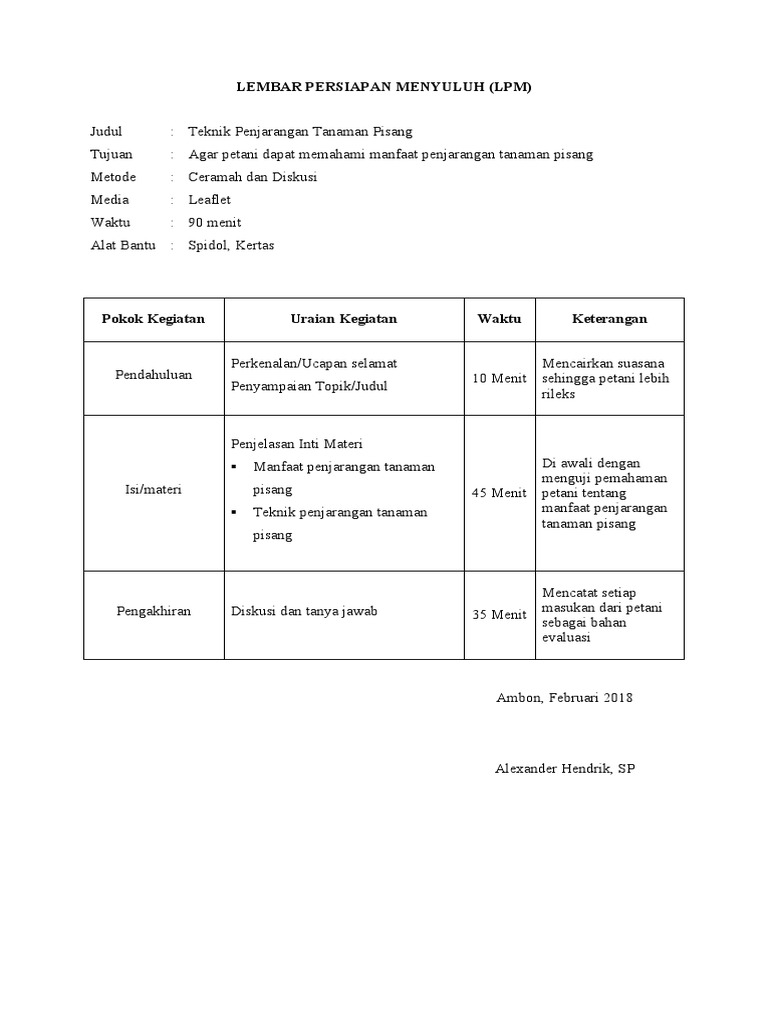 Teknik Penjarangan Tanaman Pisang | PDF