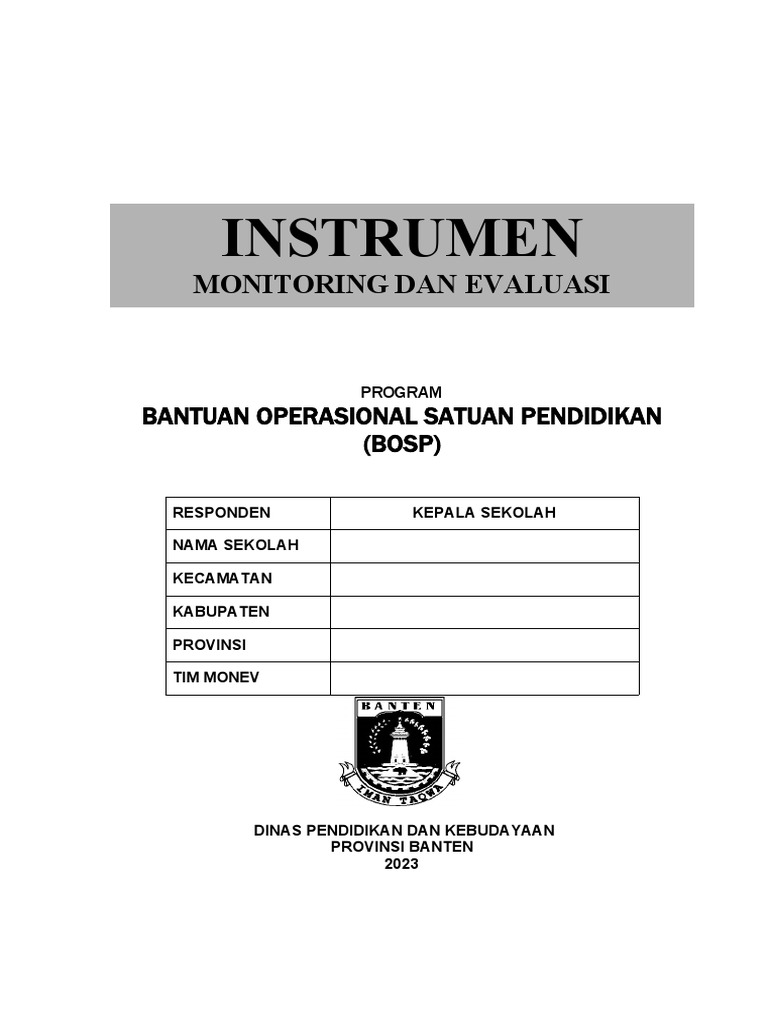 instrumen-monev-SMK - BOSP | PDF