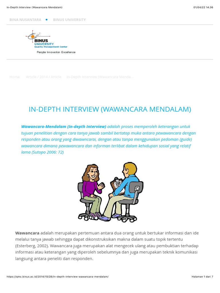 In-Depth Interview (Wawancara Mendalam) | PDF