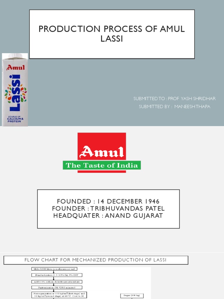 Production Process of Amul Lassi | PDF