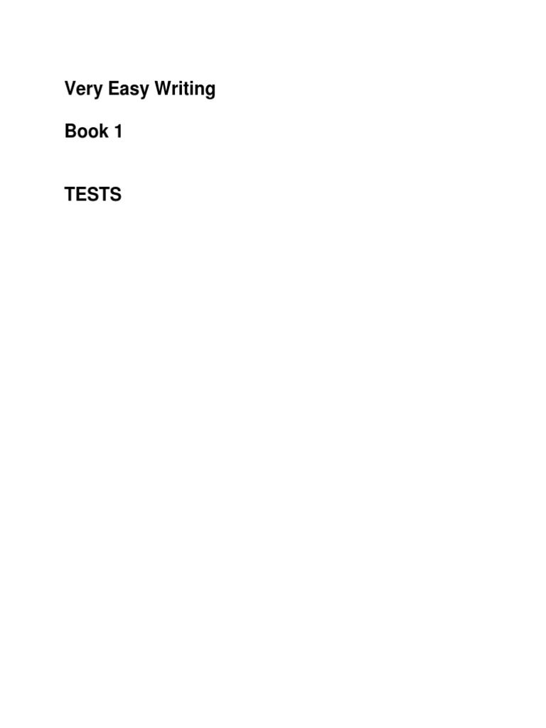 Very Easy Writing 1 (Tests) | PDF