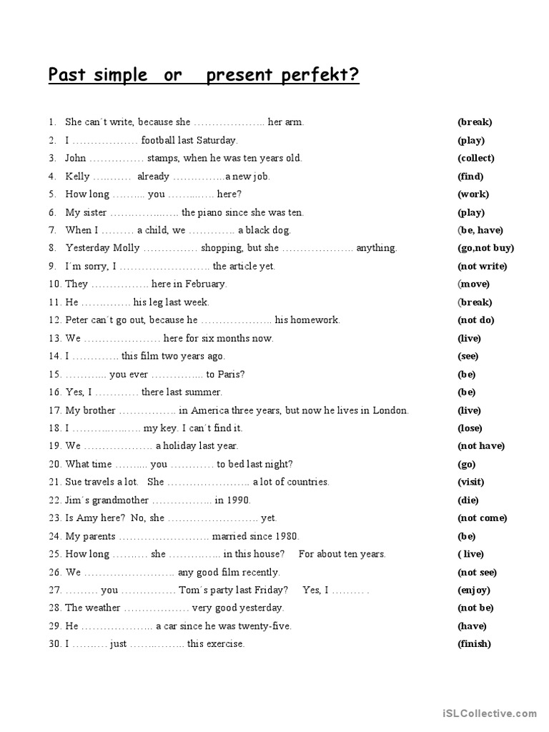 Past Simple or Present Perfect | PDF | Language Mechanics | Linguistics