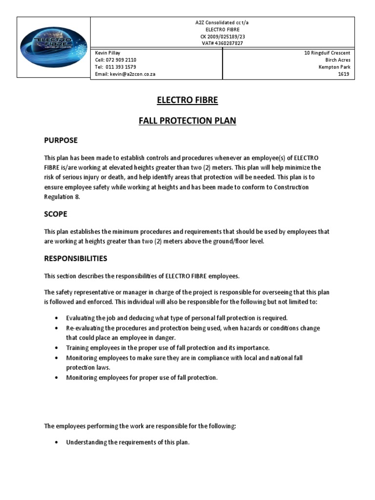 Fall Protection Plan | PDF