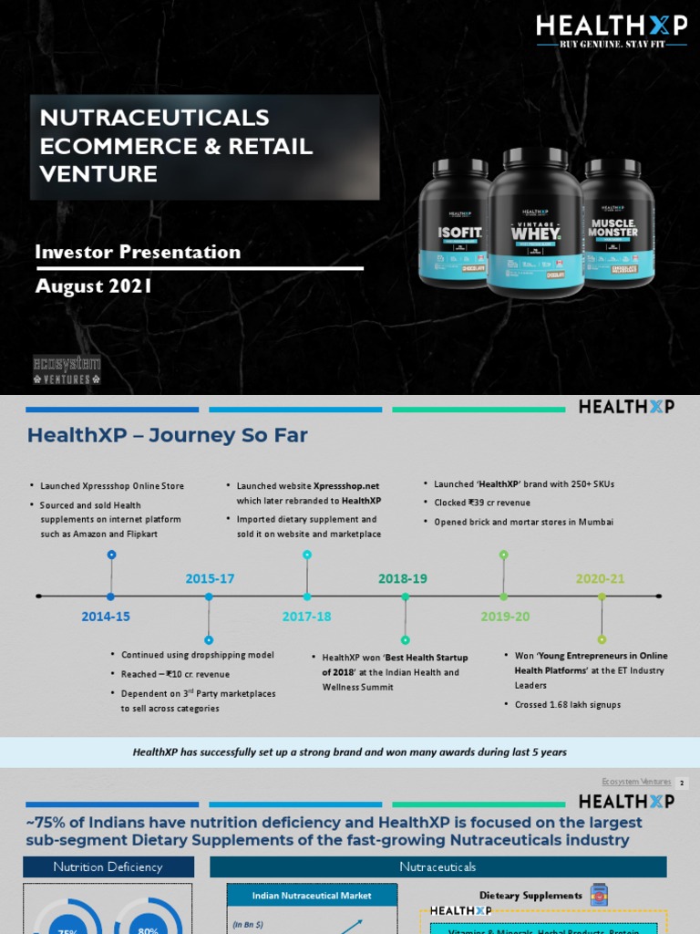 HealthXP - PitchDeck For Presentation v5 | PDF | Dietary Supplements | Nutraceutical