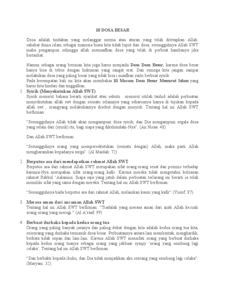 10 Dosa Besar | PDF