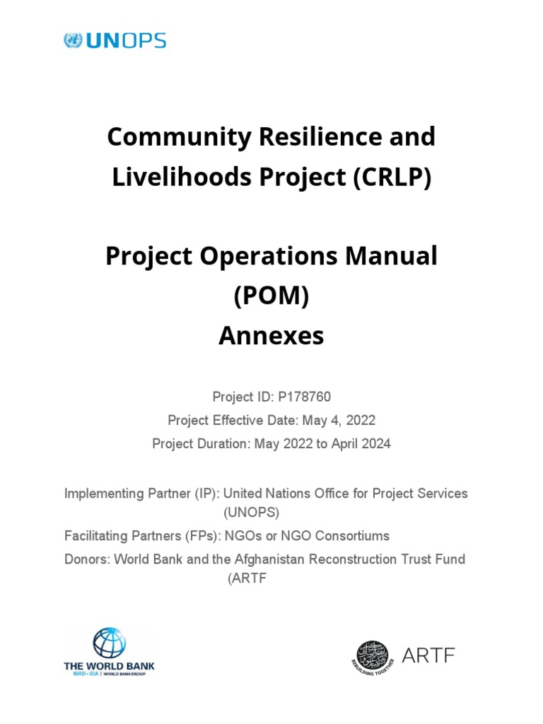 (Translation) CRLP Project Operations Manual Annexes FINAL | Download ...