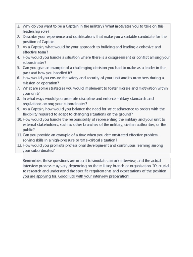 Mock Interview For ISSB | PDF