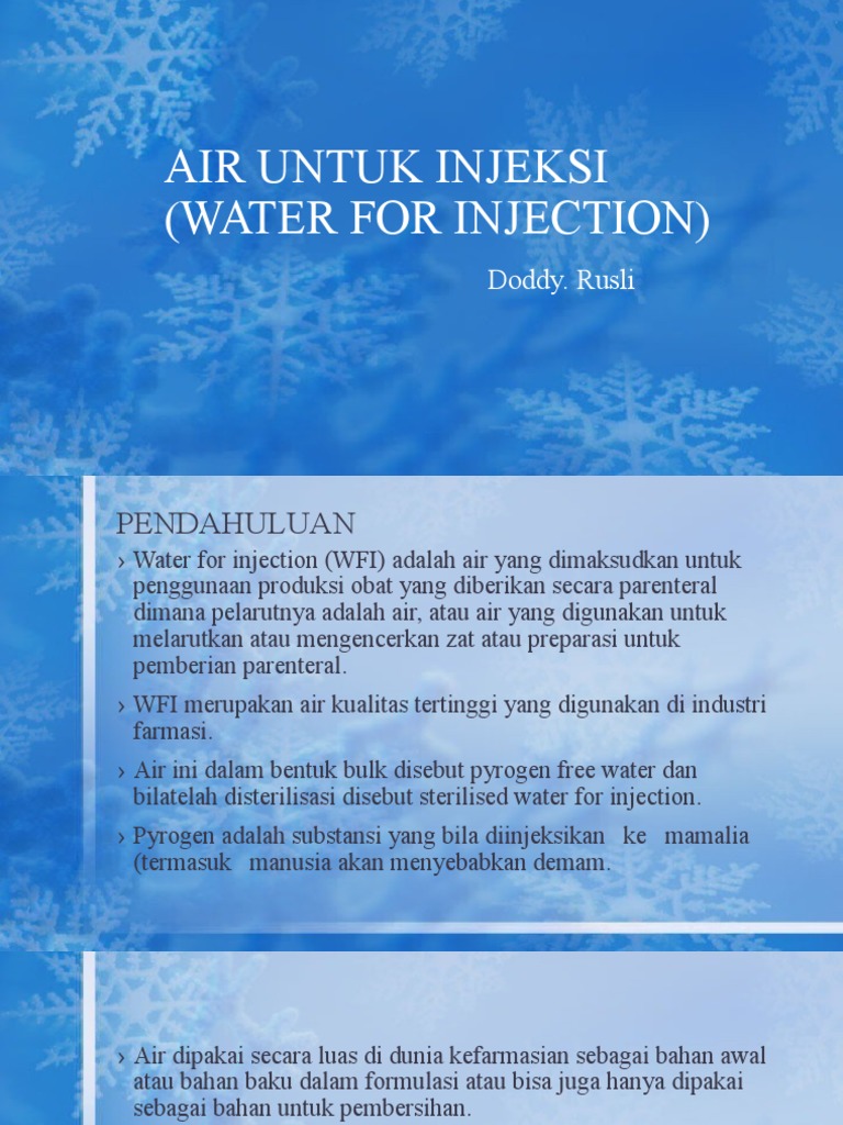 Air Untuk Injeksi (Water For Injection) | PDF