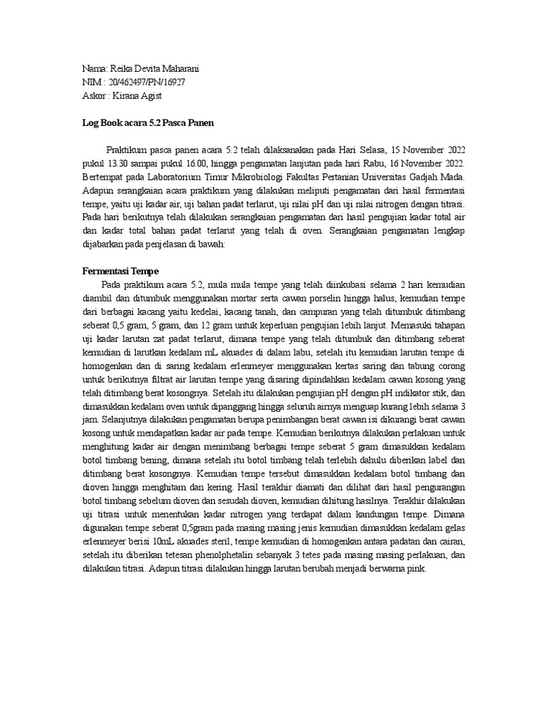Reika Devita Maharani - 462497 - LogBook Acara 5.2 | PDF
