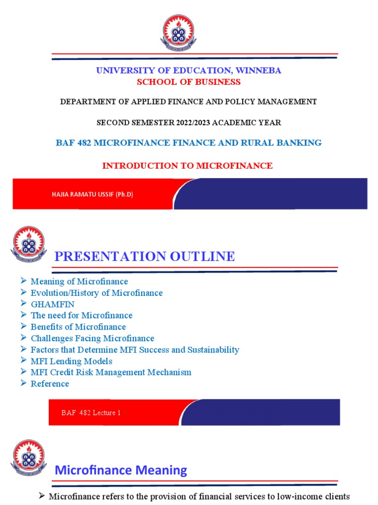 Lecture 2 Overview of Microfinance Institutions | PDF | Microfinance ...