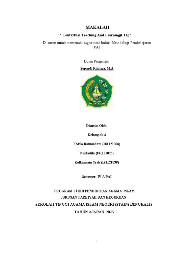 Makalah Metodologi Pembelajaran Pai Kel 4 Iv A | PDF