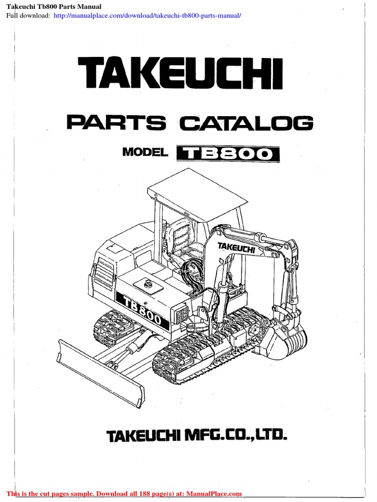 Takeuchi Tb800 Parts Manual | PDF