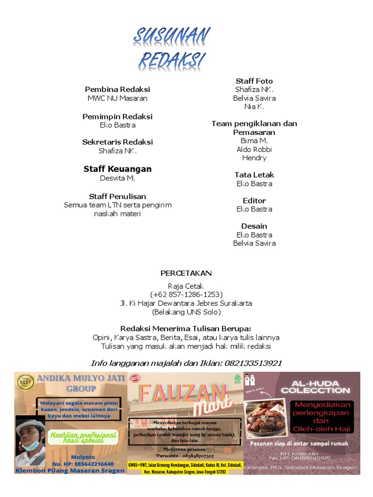 SUSUNAN REDAKSI | PDF