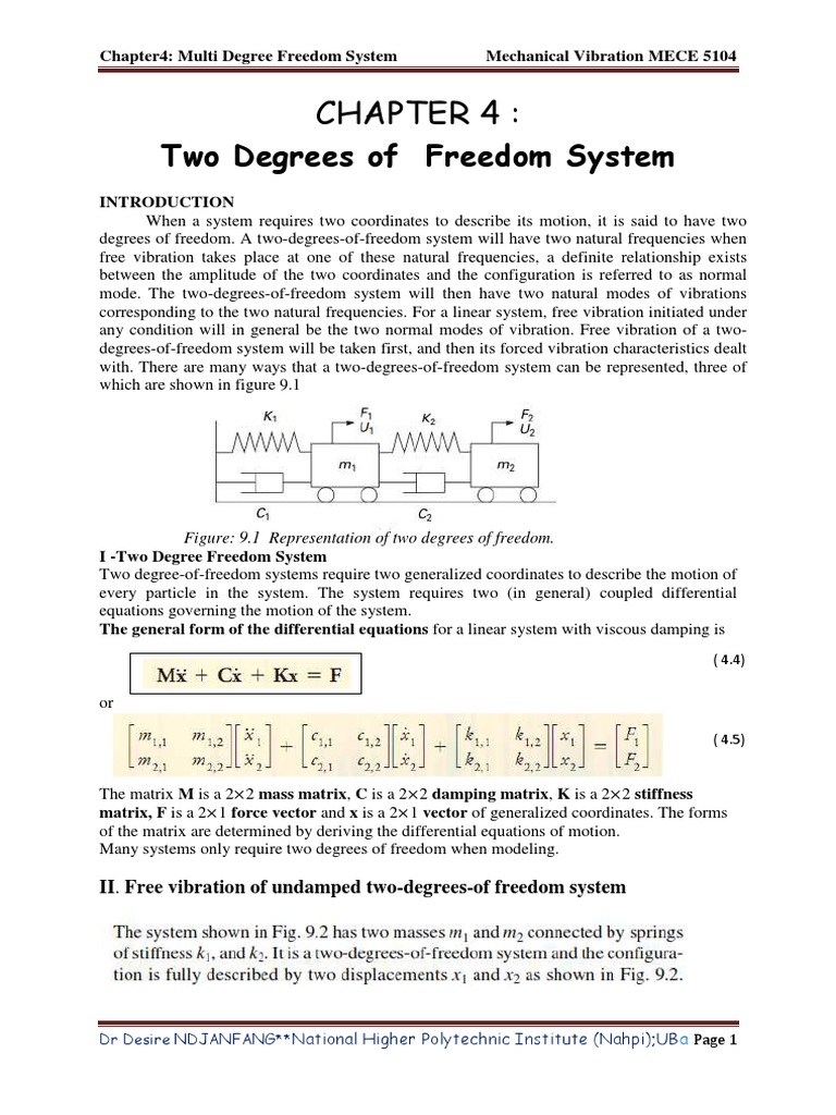 Chapter4 MECE5104 | PDF | Normal Mode | Matrix (Mathematics)