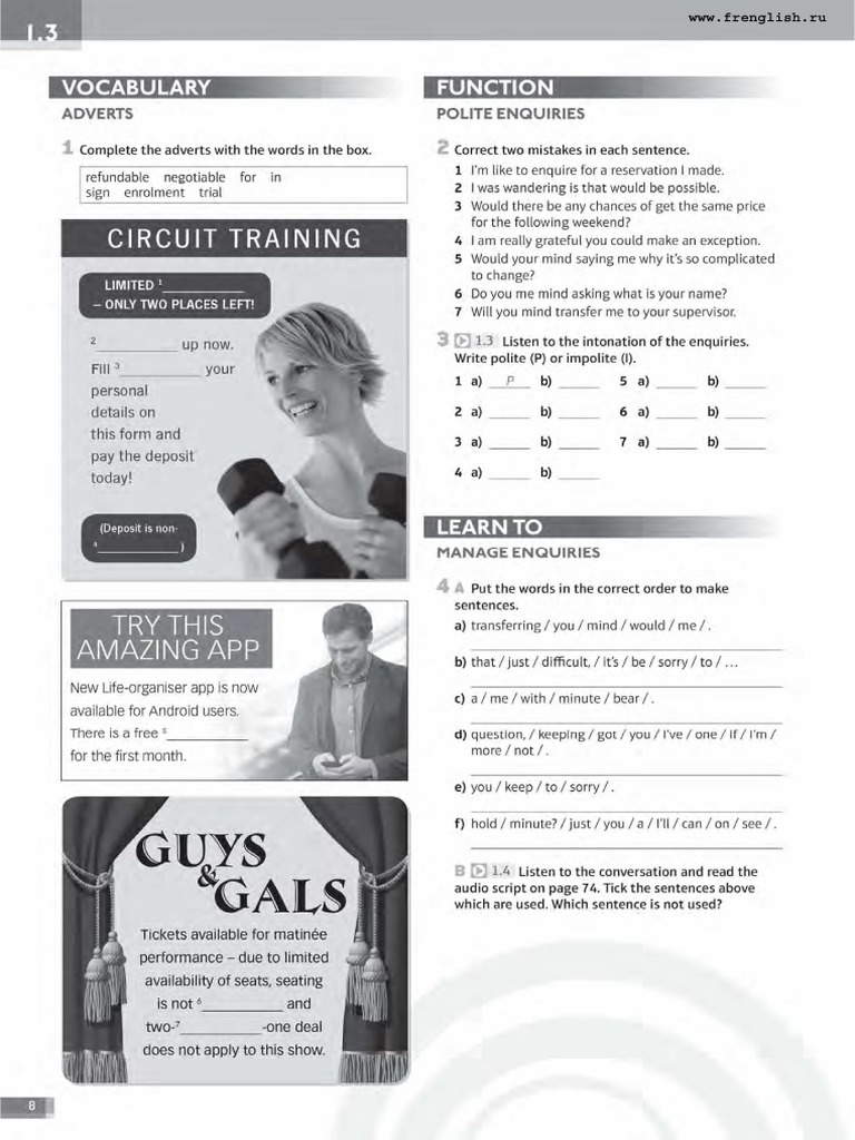 Unit 1 Part 3 (Workbook) | PDF