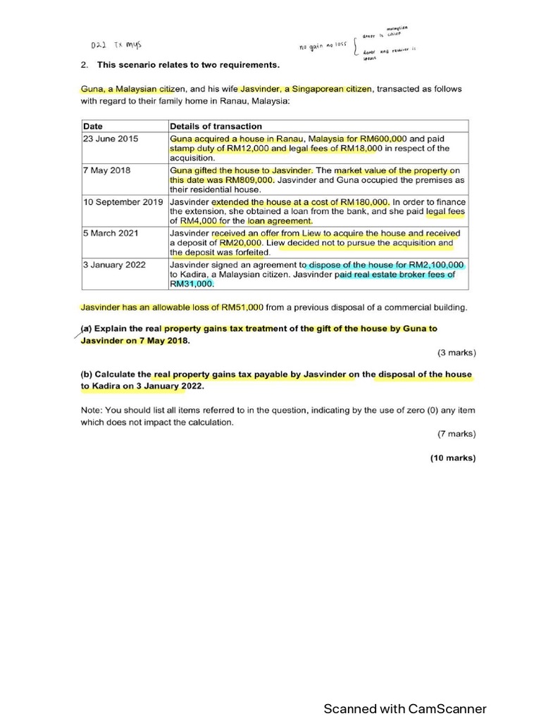 Real Property Gain | PDF
