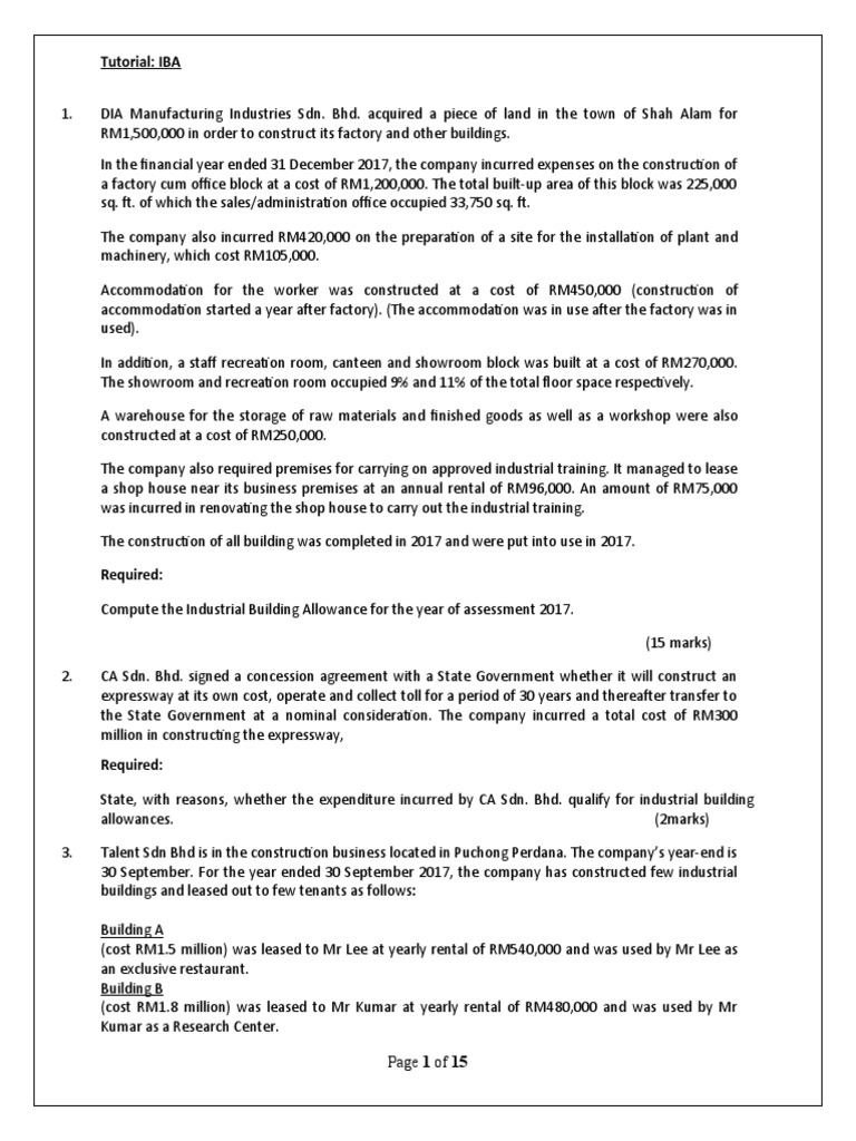 Tutorial 2 IBA - Q&A | PDF