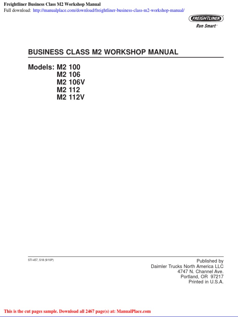 Freightliner Business Class m2 Workshop Manual | PDF | Ton