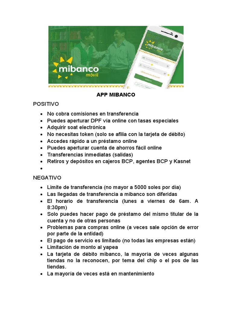 APP MIBANCO | PDF