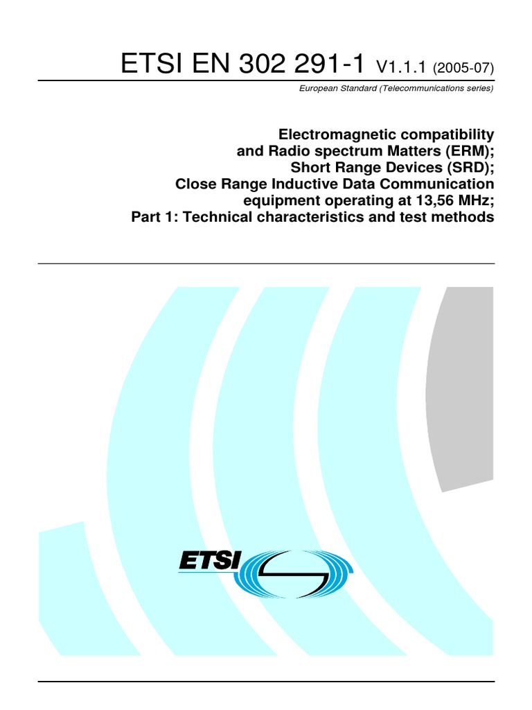 Etsi en 302 291-1 | PDF | Transmitter | Antenna (Radio)