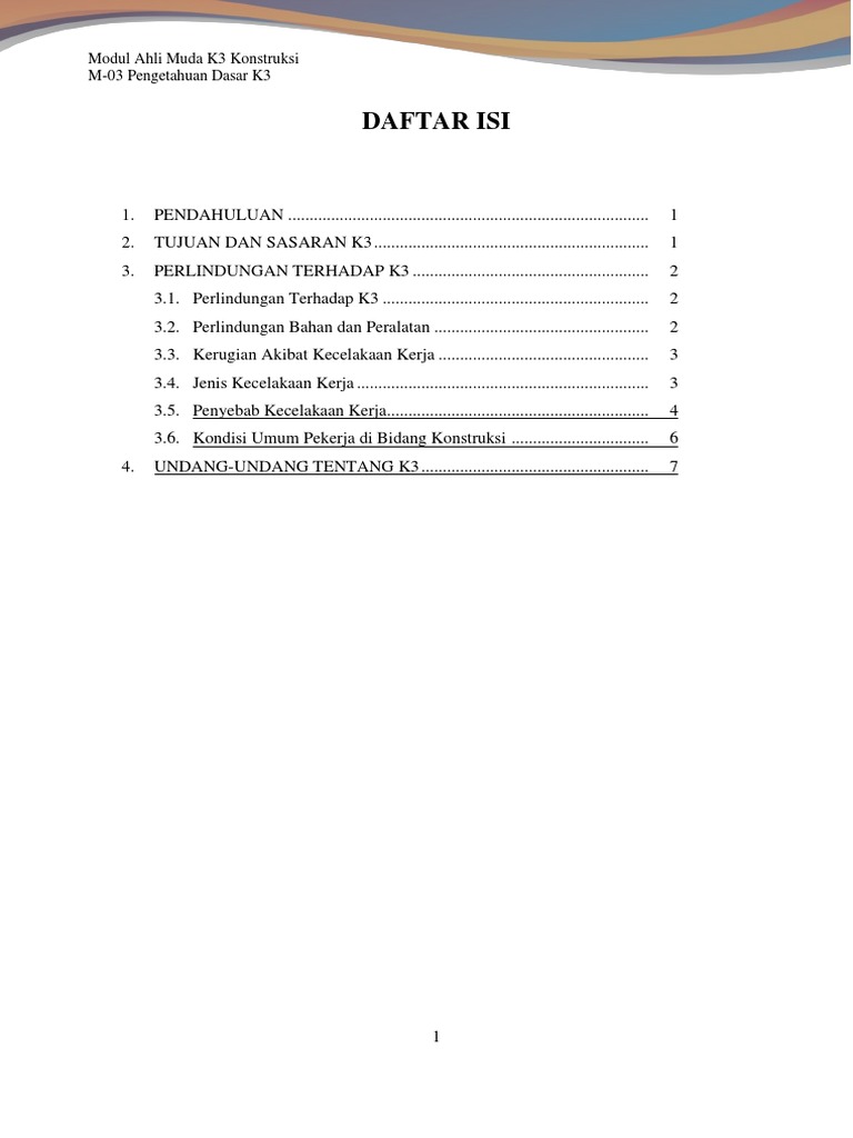 Modul 3 Pengetahuan Dasar K3 | PDF