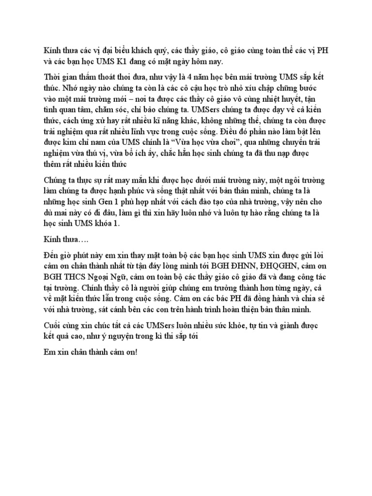 Bài phát biểu (prom) | PDF