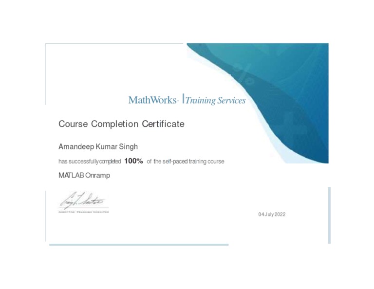 Matlab Academy Free Certificate Final 768x523 Pdf 