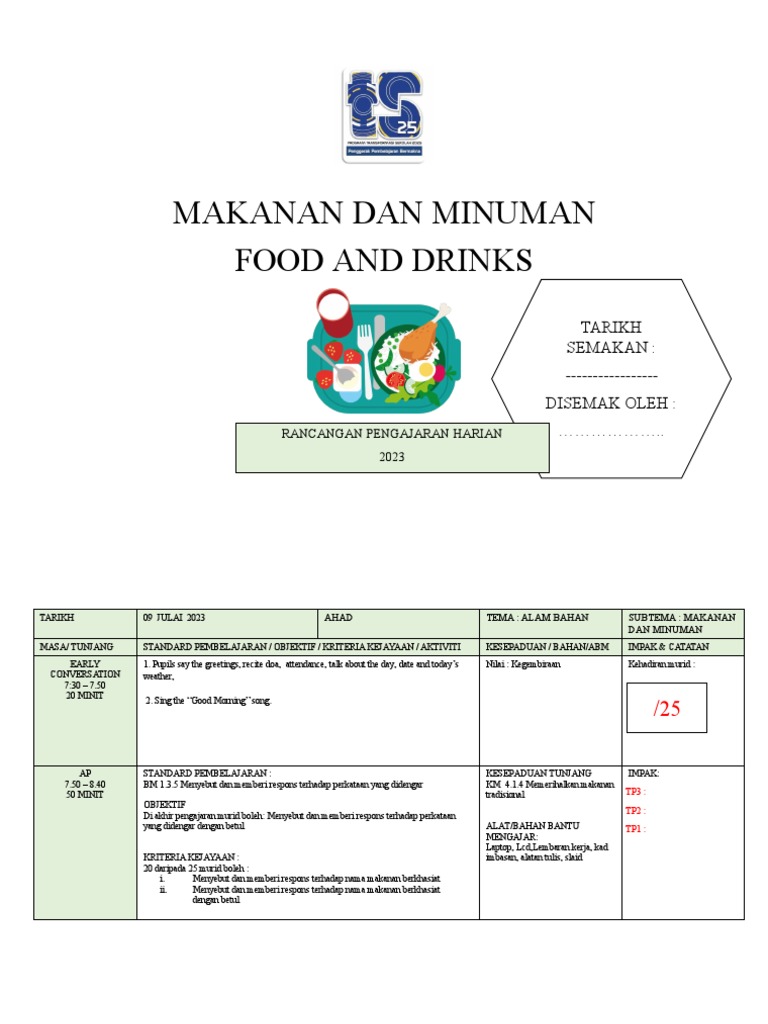 Rph Minggu 15 2023 Makanan Dan Minuman | PDF