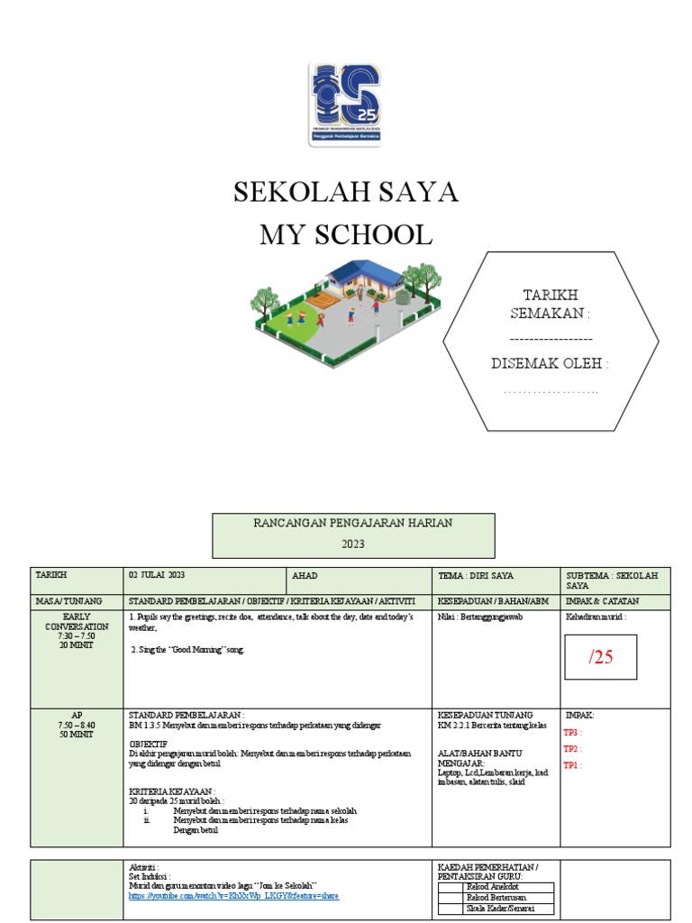 RPH Minggu 14 2023 Sekolah Saya | PDF