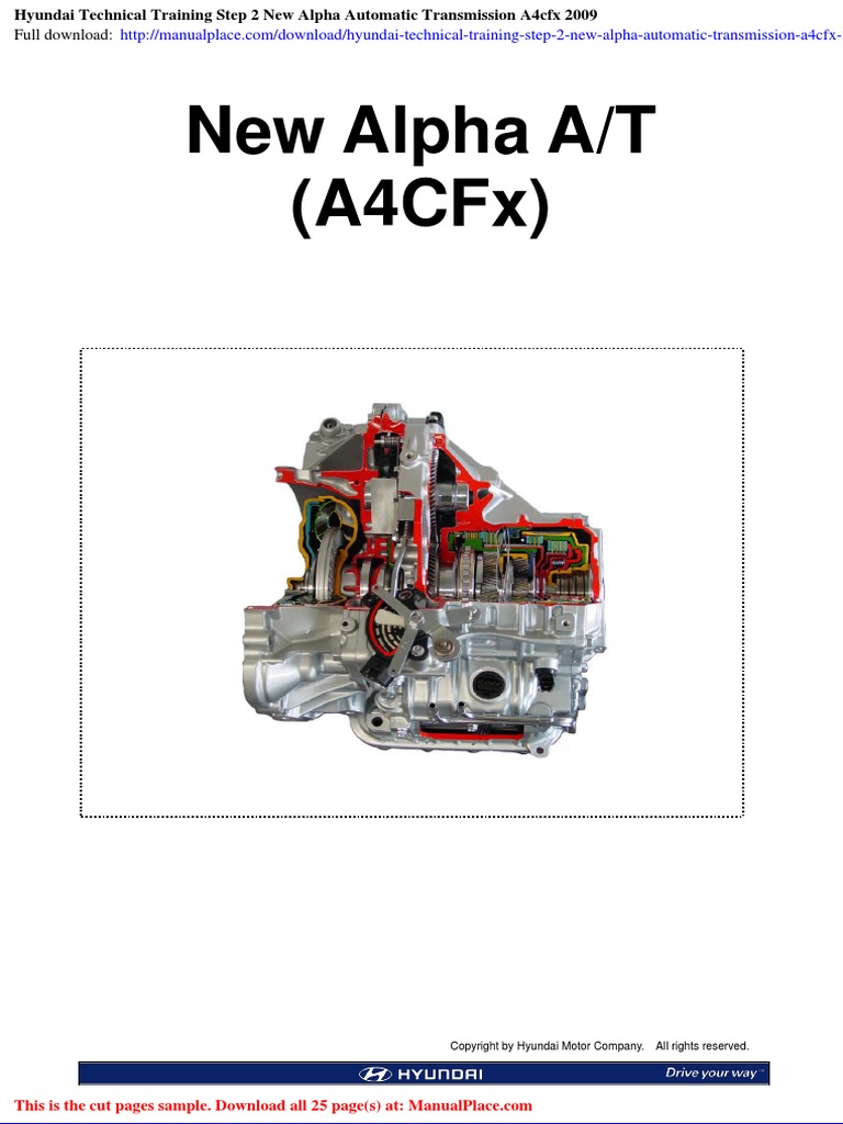Hyundai Technical Training Step 2 New Alpha Automatic Transmission A4cfx 2009 | PDF | Automatic ...